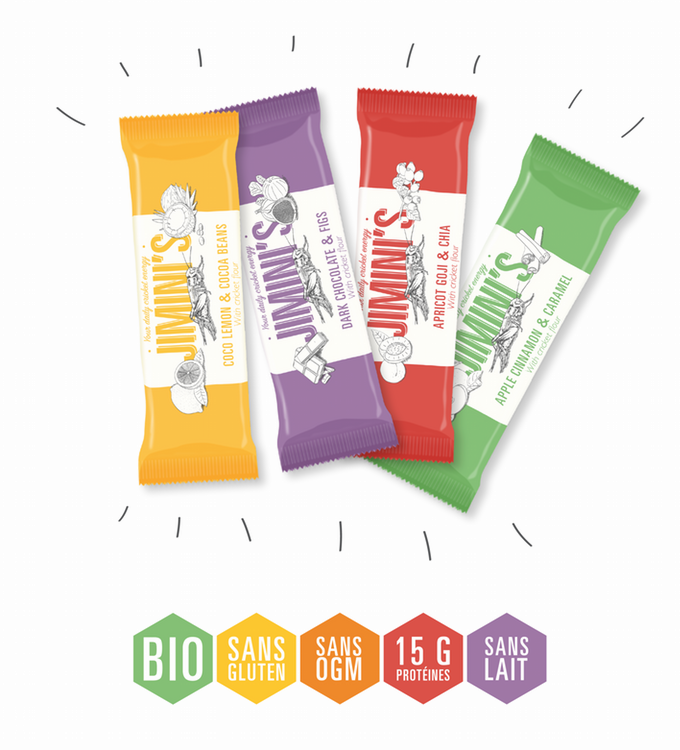 Jimini's : barres sucrées et protéinées aux insectes | Foodinnov